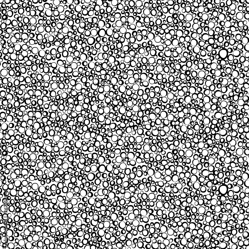 vector, Abstract Seamless pattern from of drawn small circles of black ...