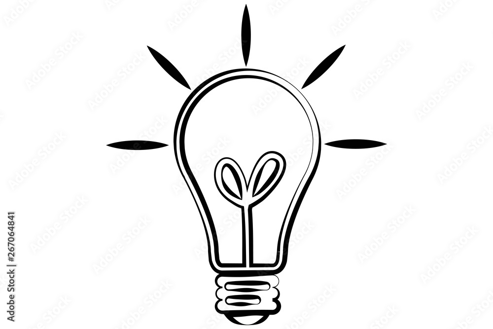 Silueta De Bombilla De Luz Blanca