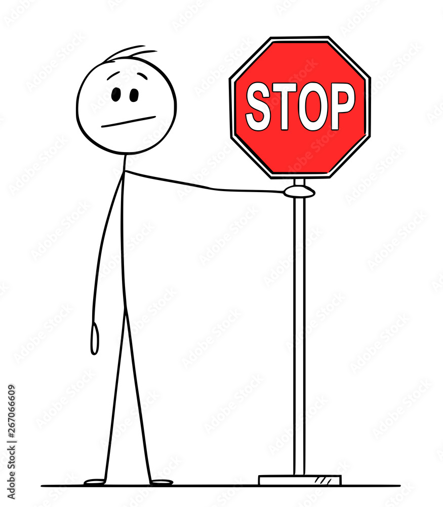 Vector cartoon stick figure drawing conceptual illustration of man or ...