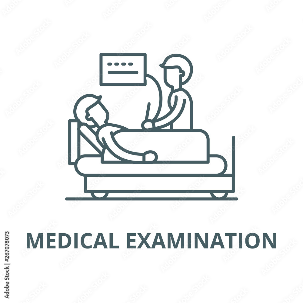 Medical examination vector line icon, outline concept, linear sign ...