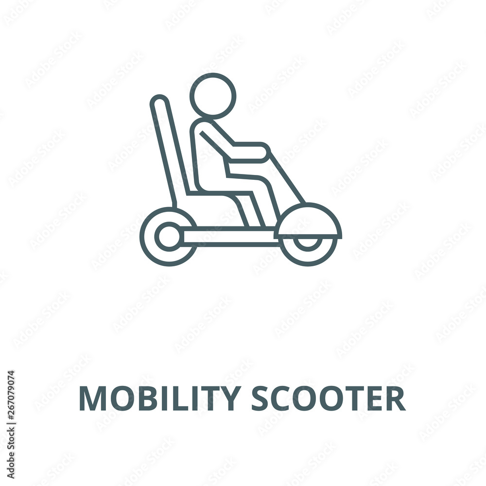 Mobility scooter vector line icon, outline concept, linear sign Stock ...