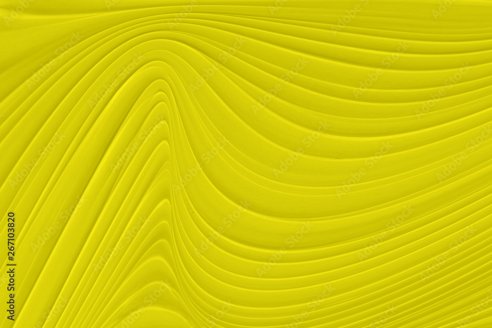 Yellow background 3 d with elements of waves in a fantastic abstract ...