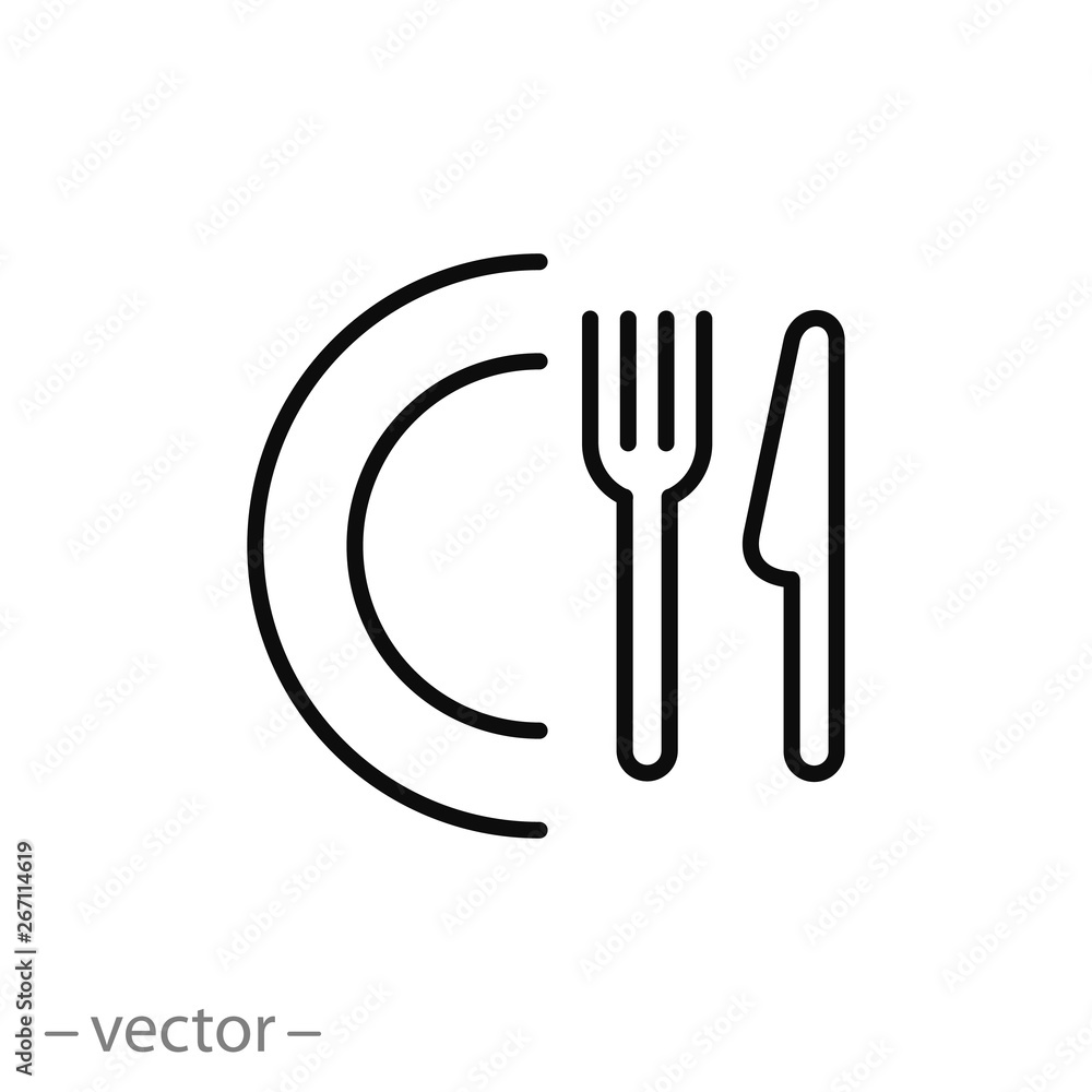 Vecteur Stock Food icon for label, logo, fork, knife and template ...