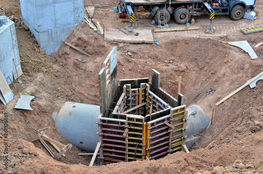 Laying or replacement of underground storm sewer pipes. Installation of ...