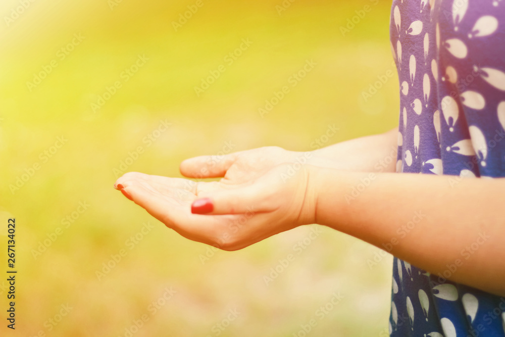 child hands begging asking for money, help me, reaching out and ...