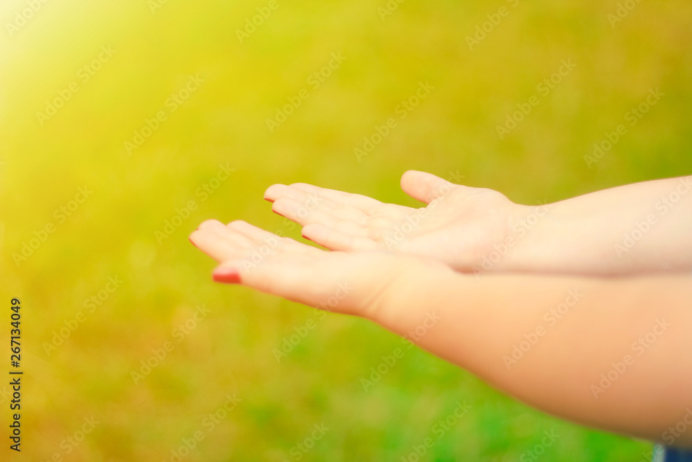 child hands begging asking for money, help me, reaching out and ...