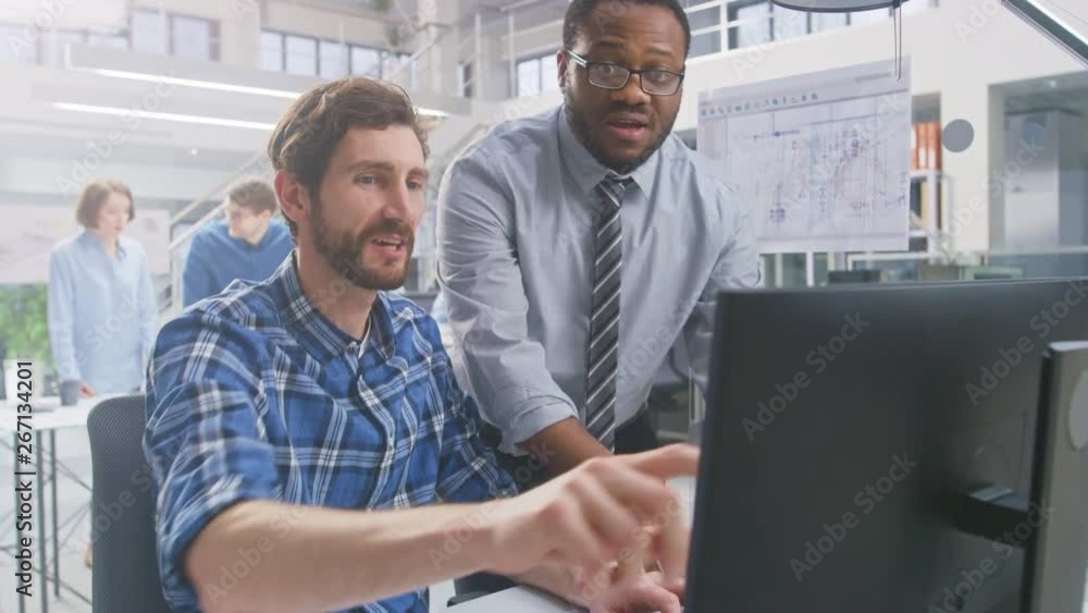 In the Industrial Engineering Facility: Portrait of the Handsome Male ...