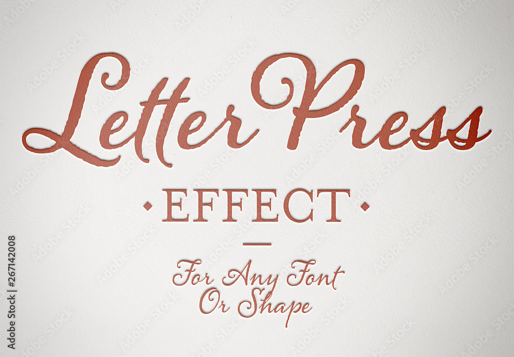 Embossed Red Text Effect Stock Template | Adobe Stock