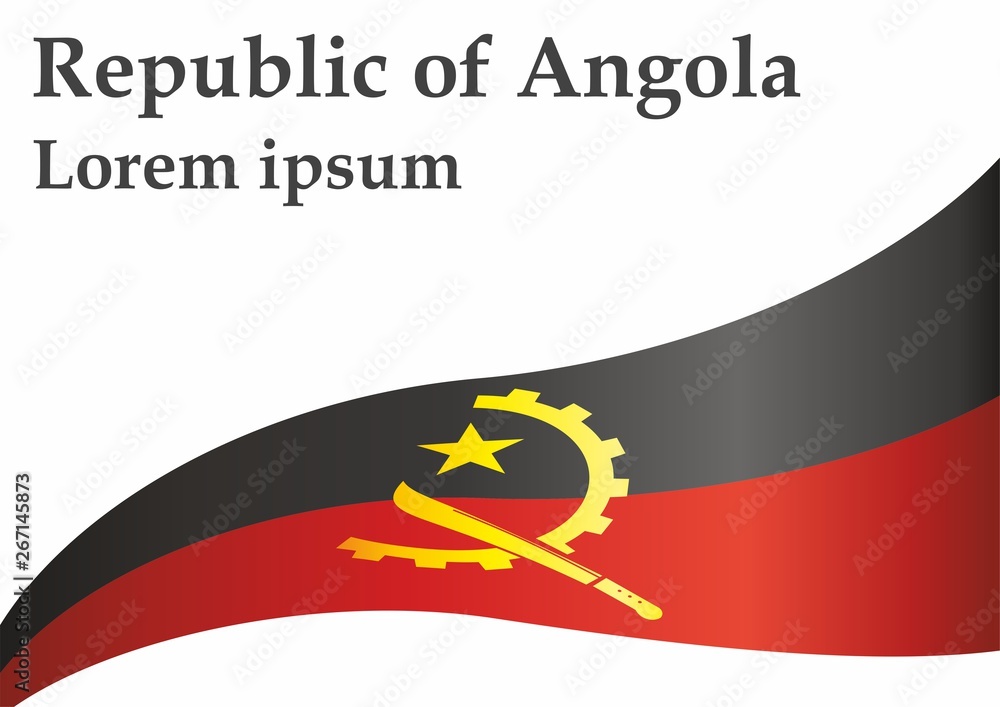 Flag of Angola, Republic of Angola. Template for award design, an ...