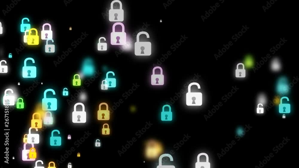 Locks flying, on a transparent background.Animation of flying ...
