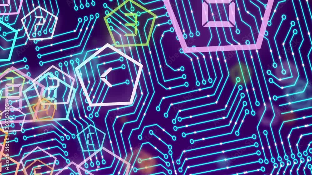 Vidéo Stock Abstract digital background made of different shapes with ...