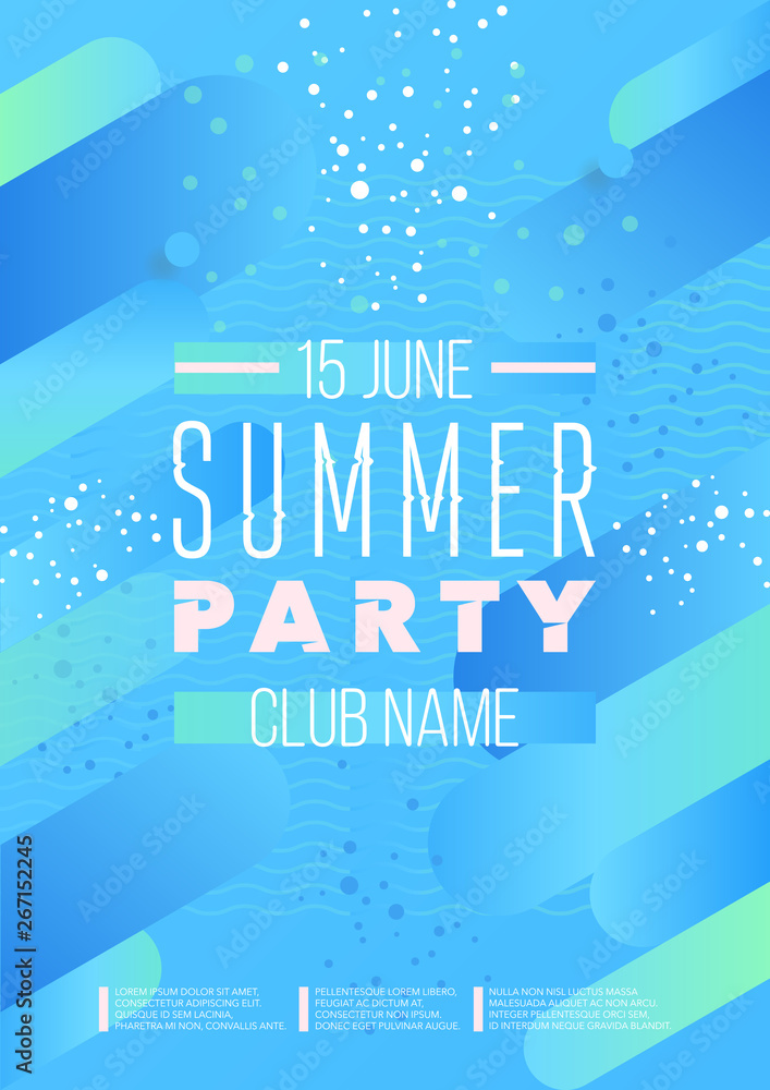 Vertical light blue dance party background with graphic elements and ...