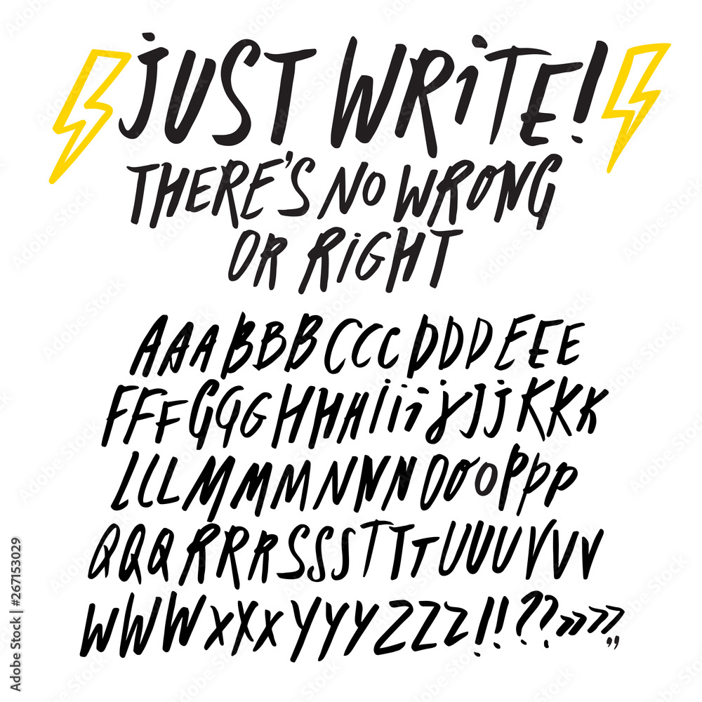 Editable doodle style font set Stock Vector | Adobe Stock