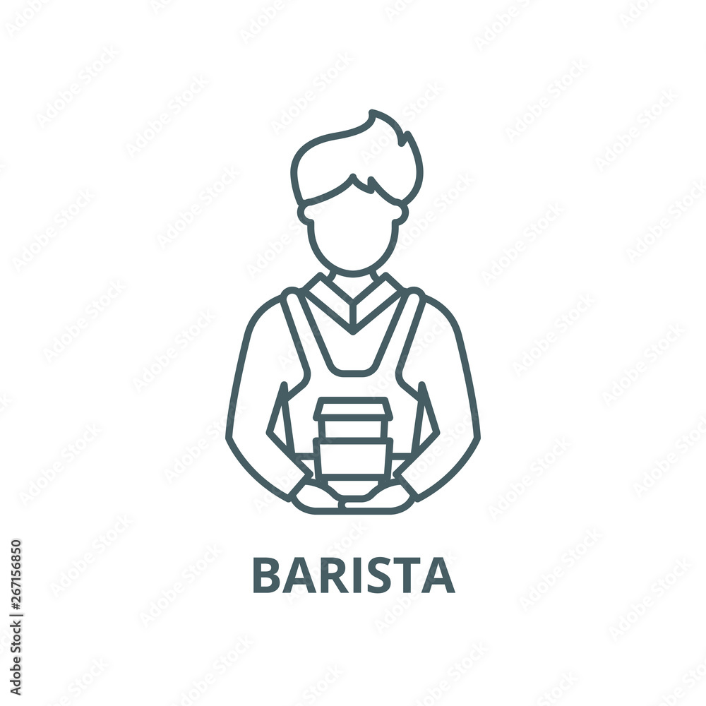 Barista vector line icon, outline concept, linear sign Stock Vector ...
