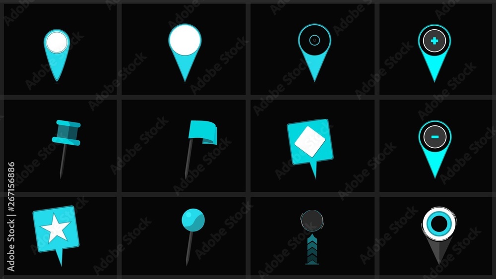 Location Icon Pack Stock Template | Adobe Stock