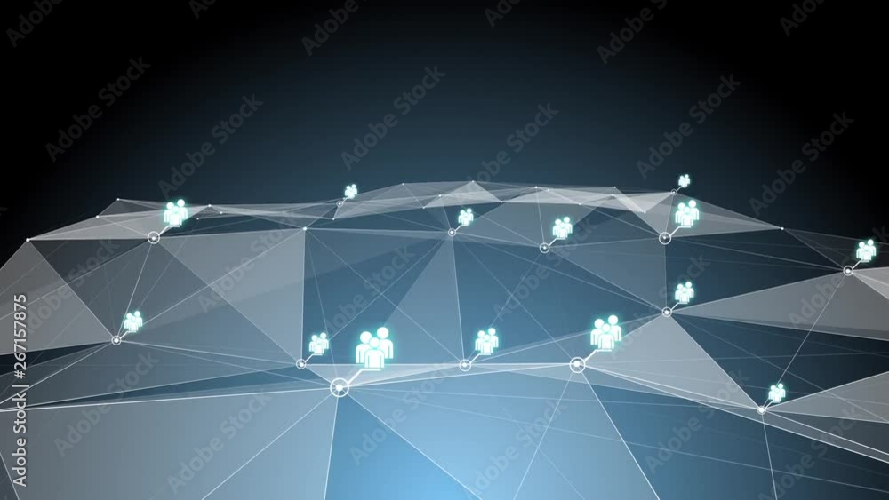 Network with people icons, business background with futuristic ...