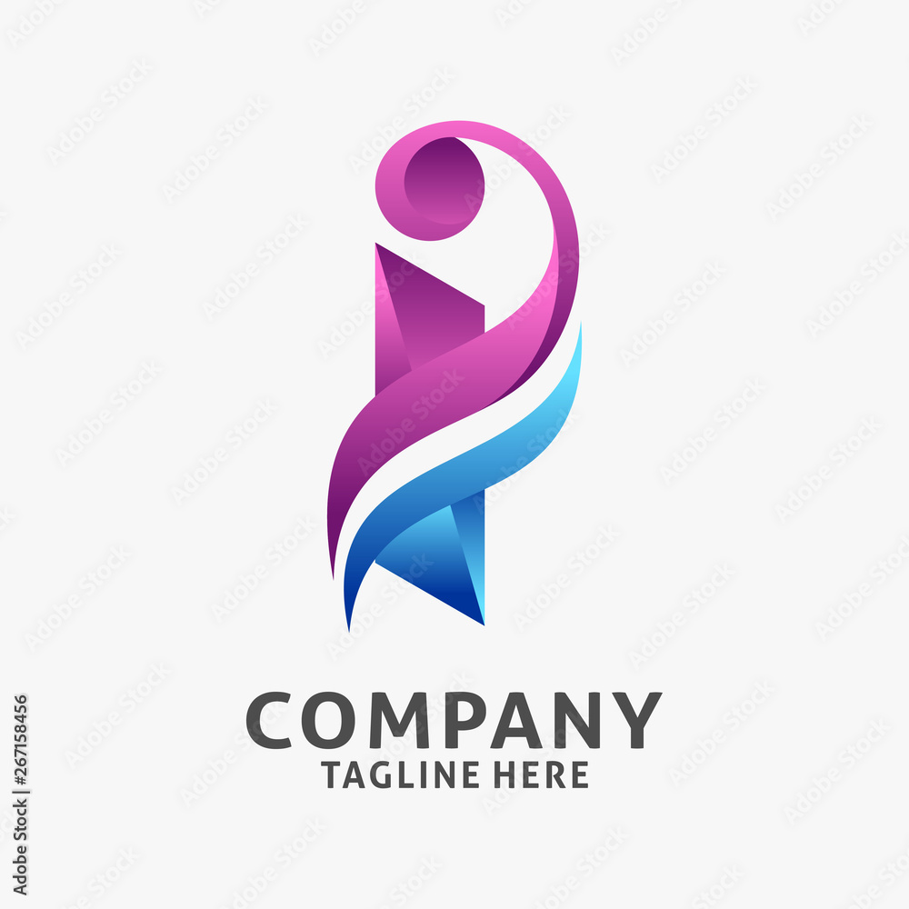 Letter i unique logo design Stock Vector | Adobe Stock