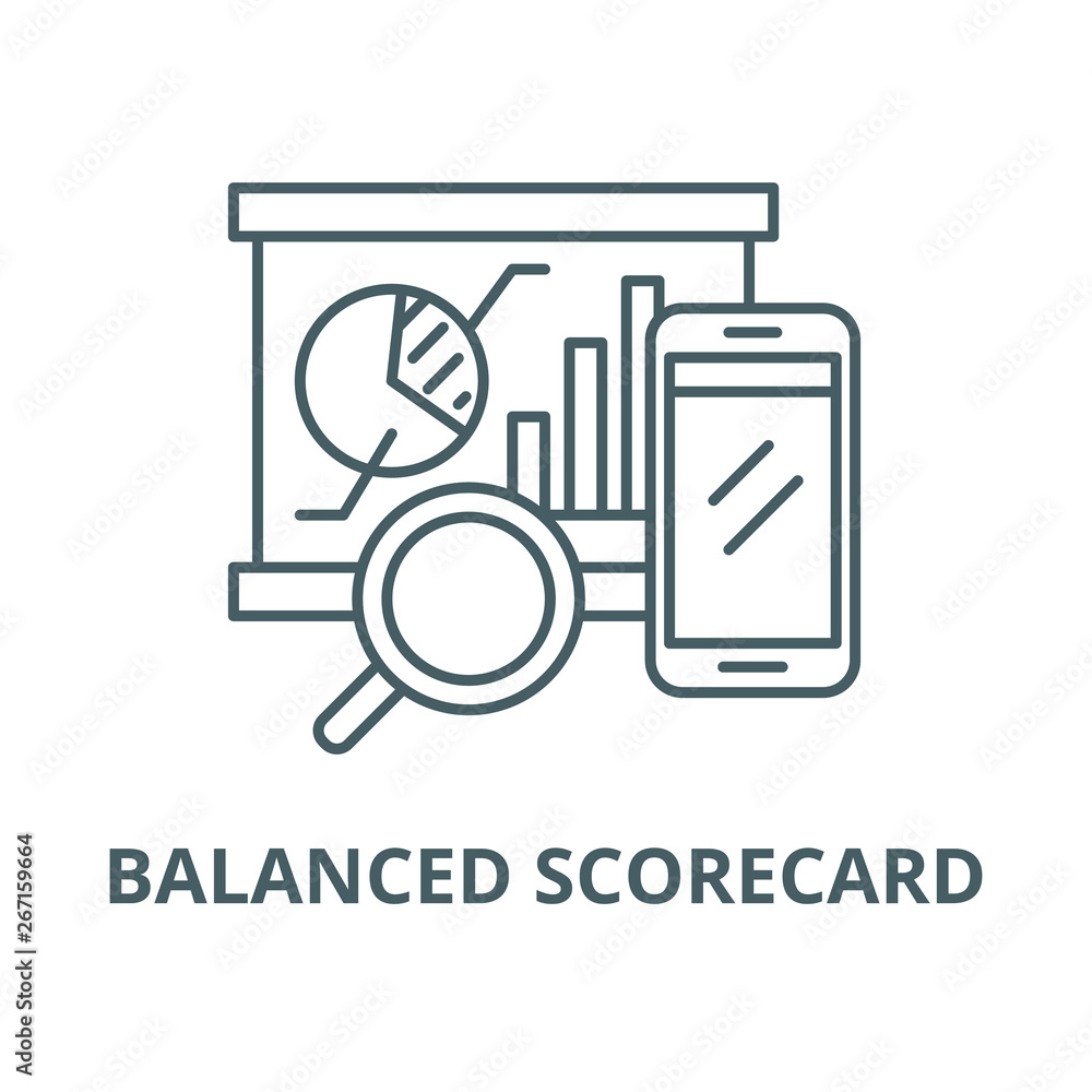 Balanced scorecard vector line icon, outline concept, linear sign Stock ...