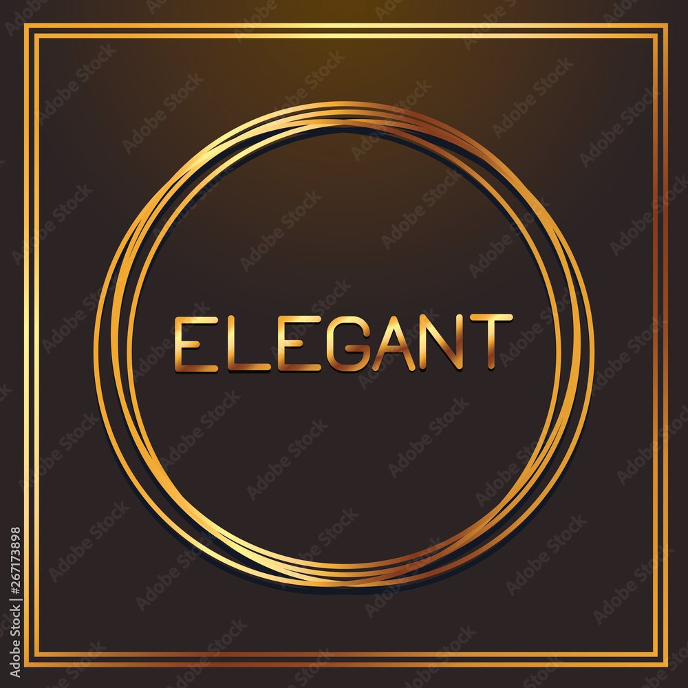 elegant gold fonts in round frame Stock Vector | Adobe Stock