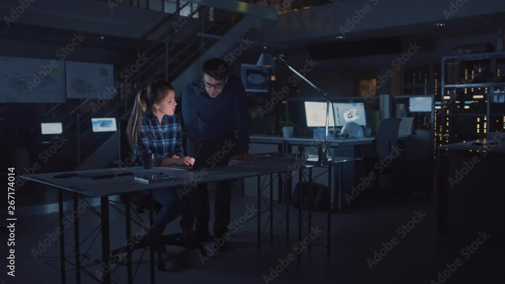 Industrial Engineering Facility: Female Engineer Working on Desktop ...