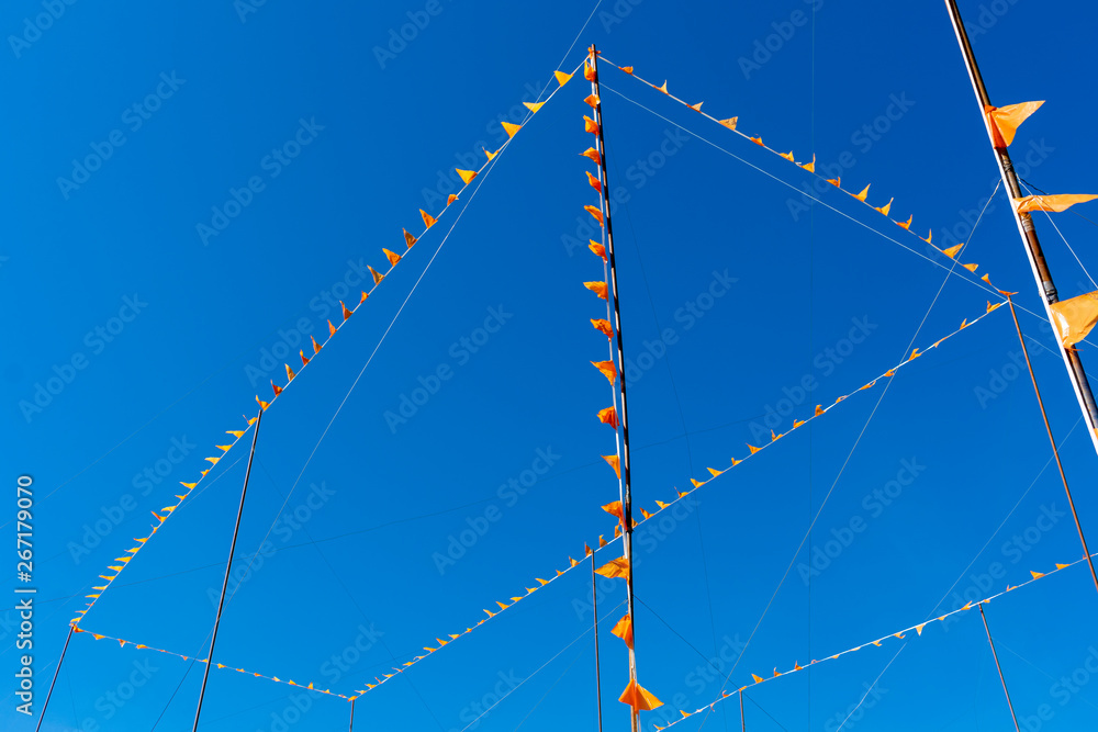 Story poles depict the outline of development project for view ...