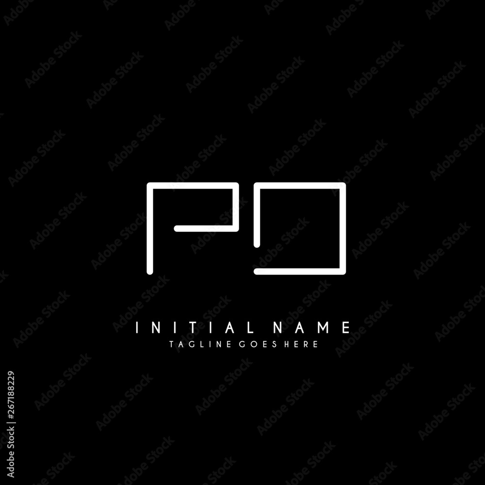 Initial P O PO minimalist modern logo identity vector Stock Vector ...