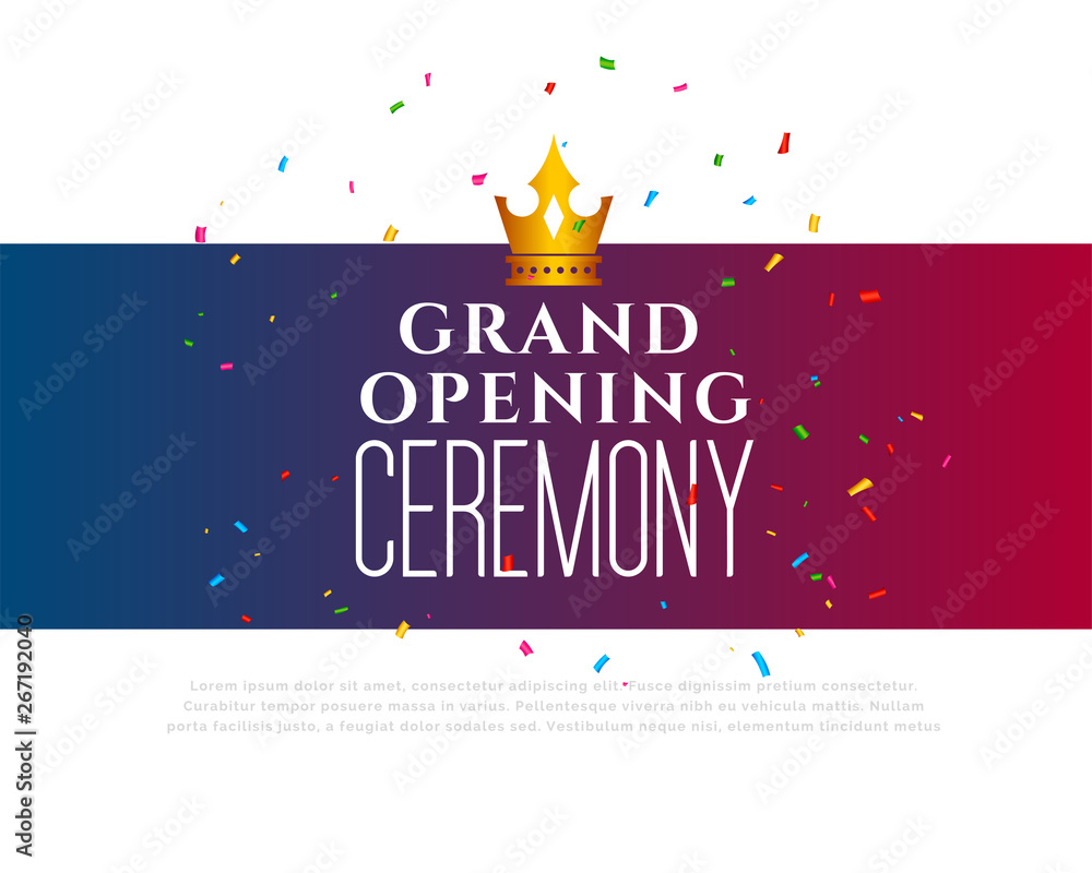 grand opening ceremony celebration template Stock Vector | Adobe Stock