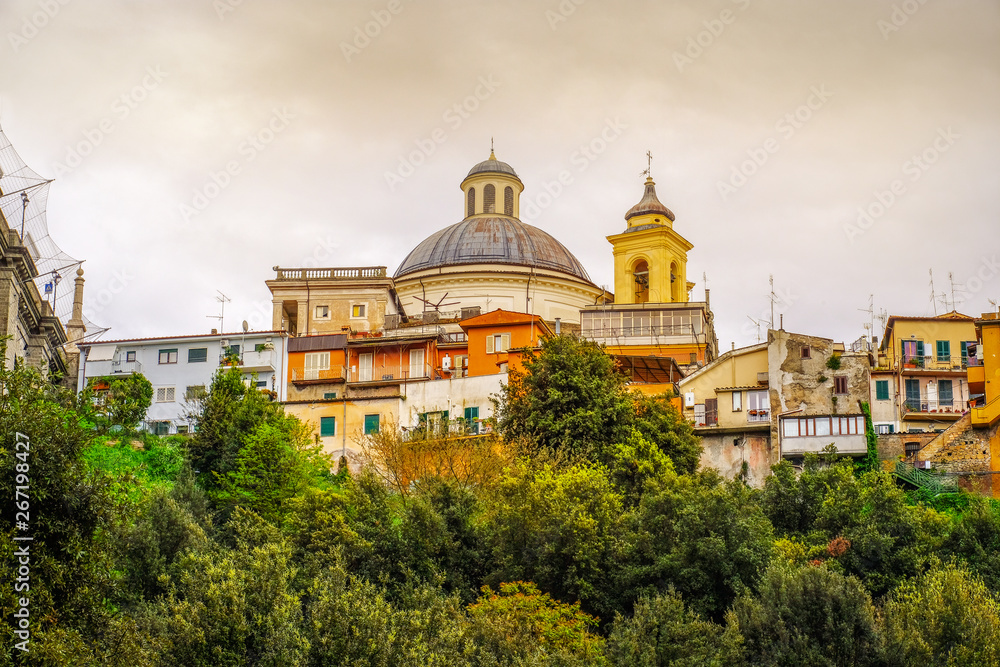 Ariccia - rome suburb in Lazio on Castelli Romani the cupola dome of ...