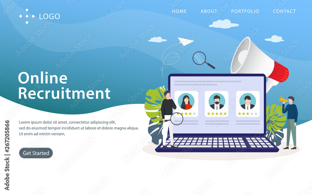 Online Recruitment Landing Page, Website Template, Easy to edit and ...