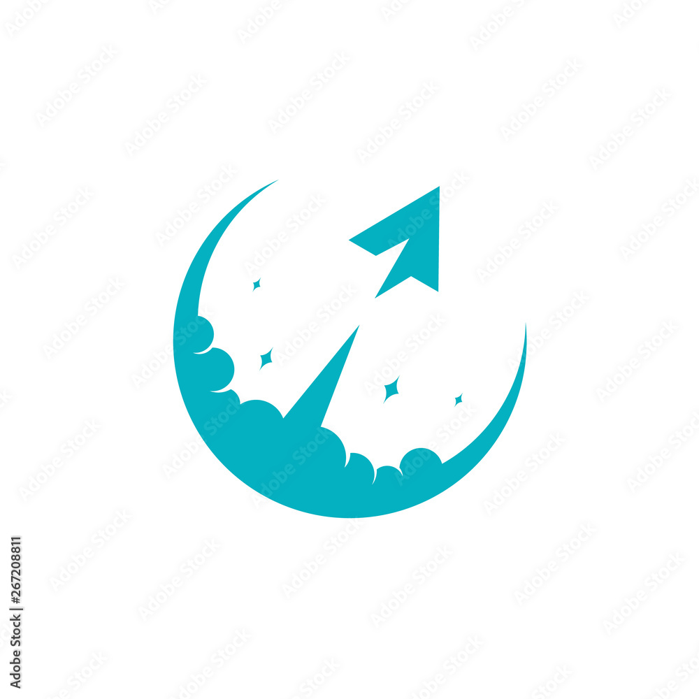 paper plane launch vector logo design Stock Vector | Adobe Stock