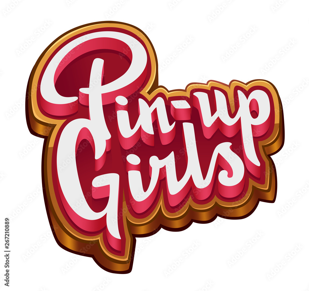 Logo pin-up girls isolated on white Stock Vector | Adobe Stock
