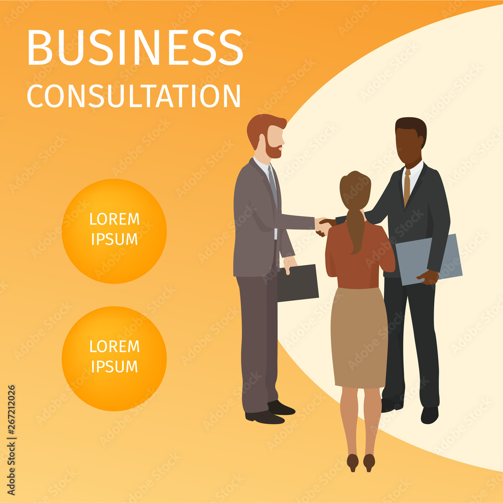 Business consultation banner vector illustration. Finance, strategic ...