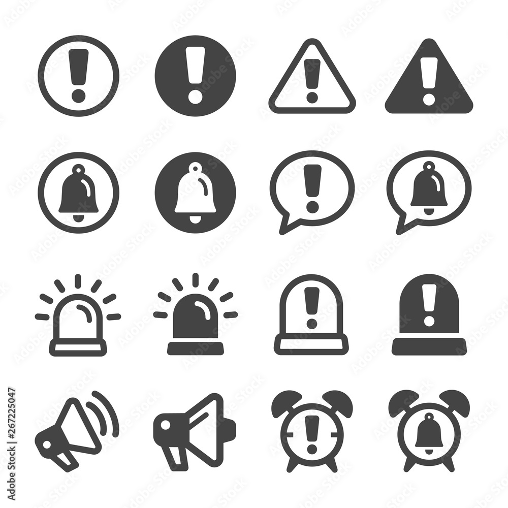 alert and reminder icon set Stock Vector | Adobe Stock