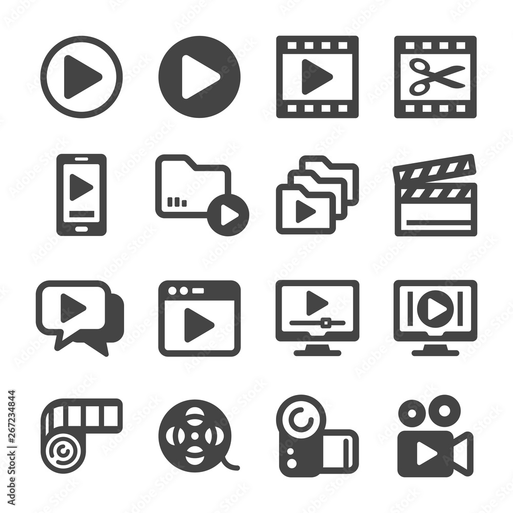 video icon set Stock Vector | Adobe Stock