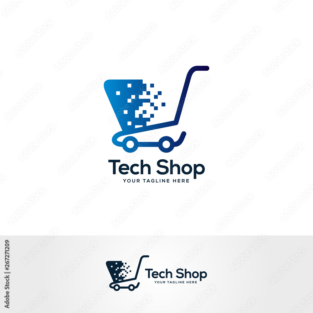 tech shop logo design vector, shopping cart logo designs Stock Vector ...