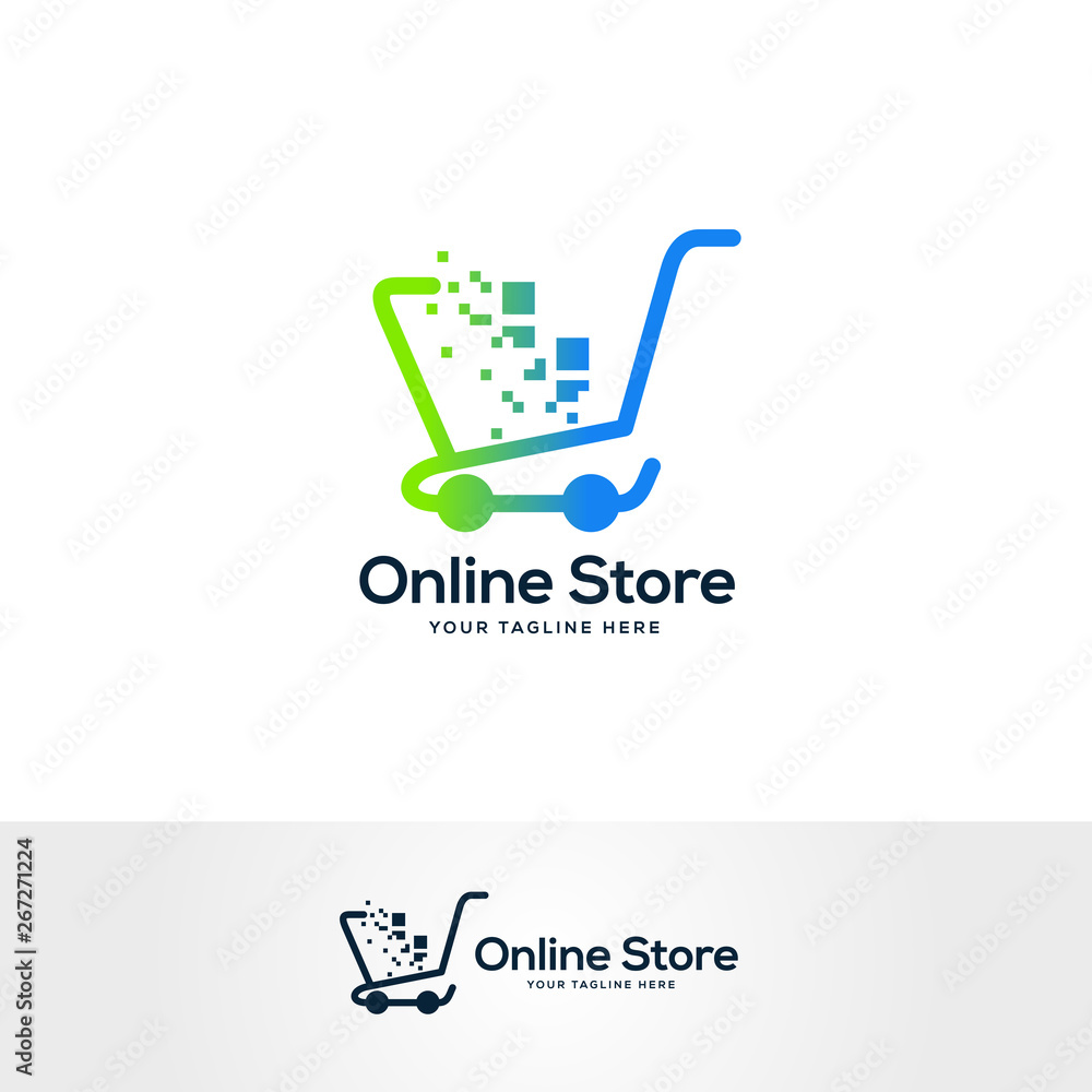 tech shop logo design vector, shopping cart logo designs vector de ...