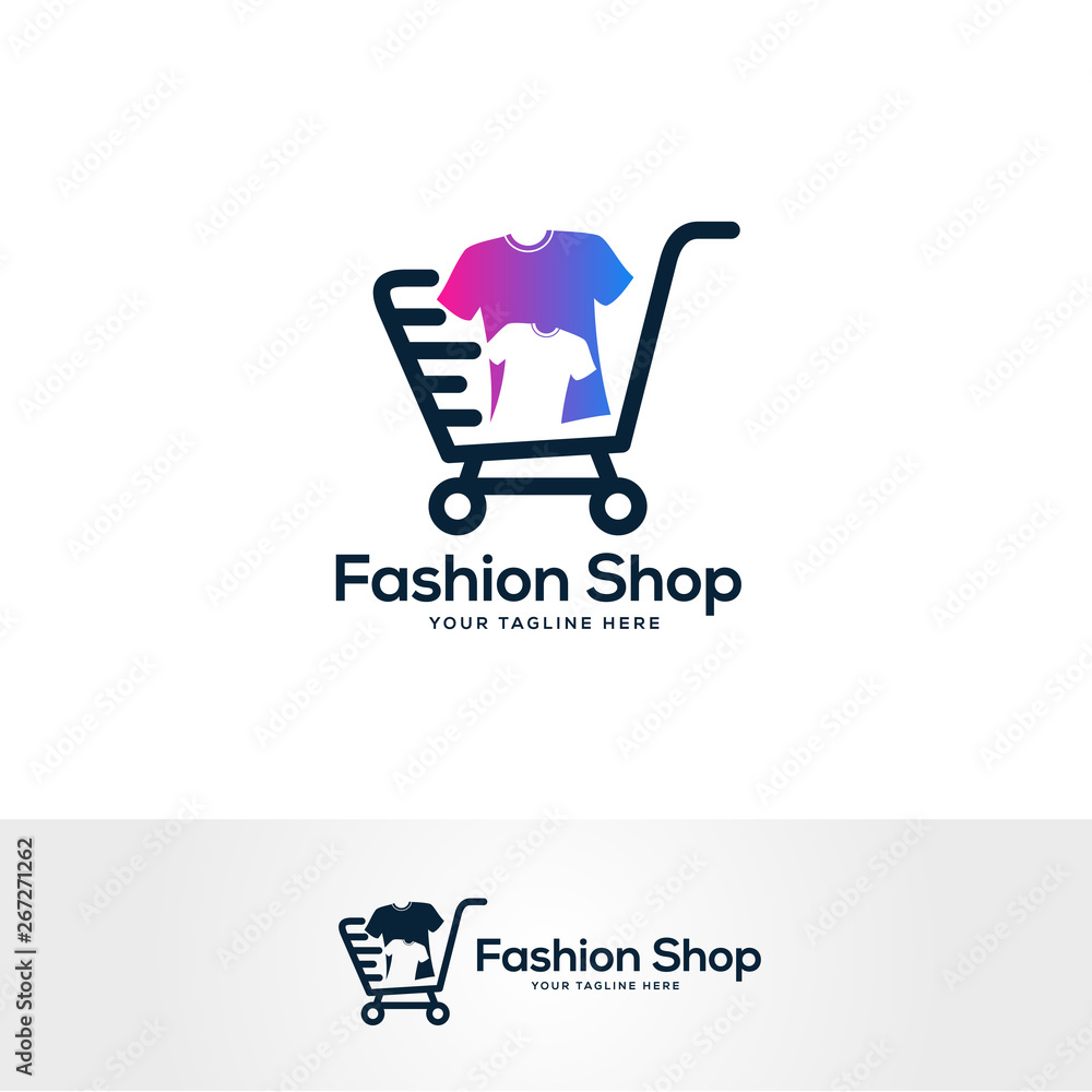 shop fashion logo designs concept, shopping cart logo designs Stock ...
