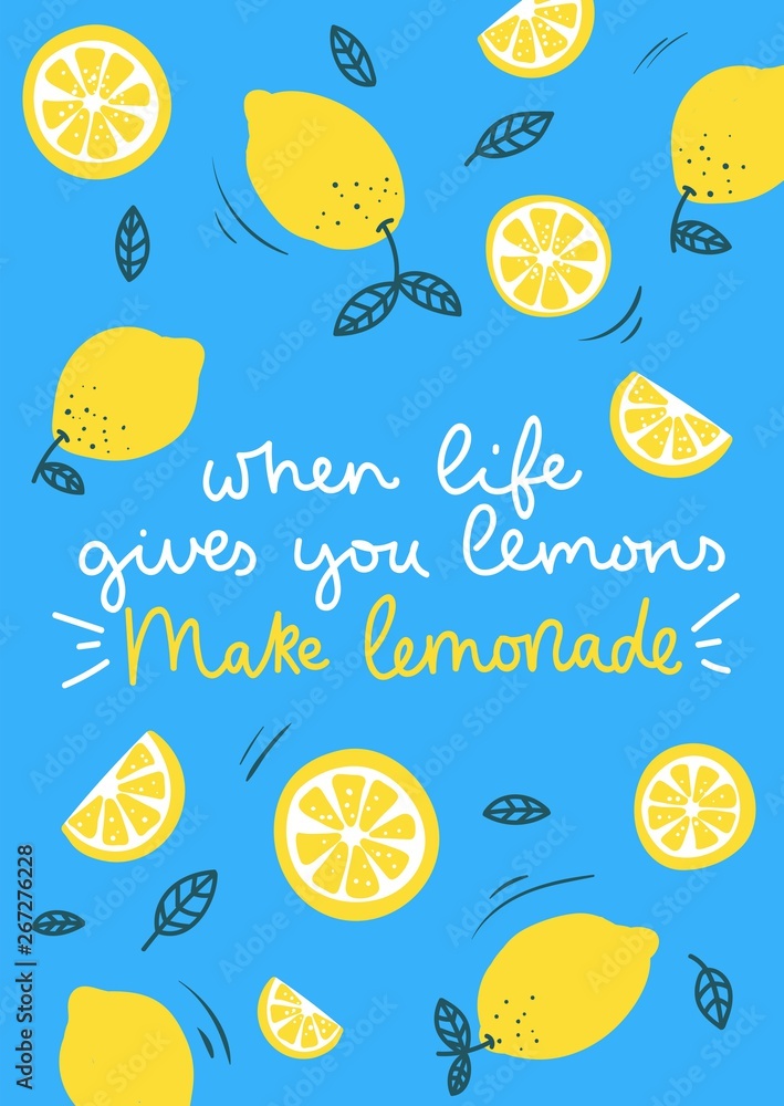 When Life Gives You Lemons Make Lemonade Inspirational Card With