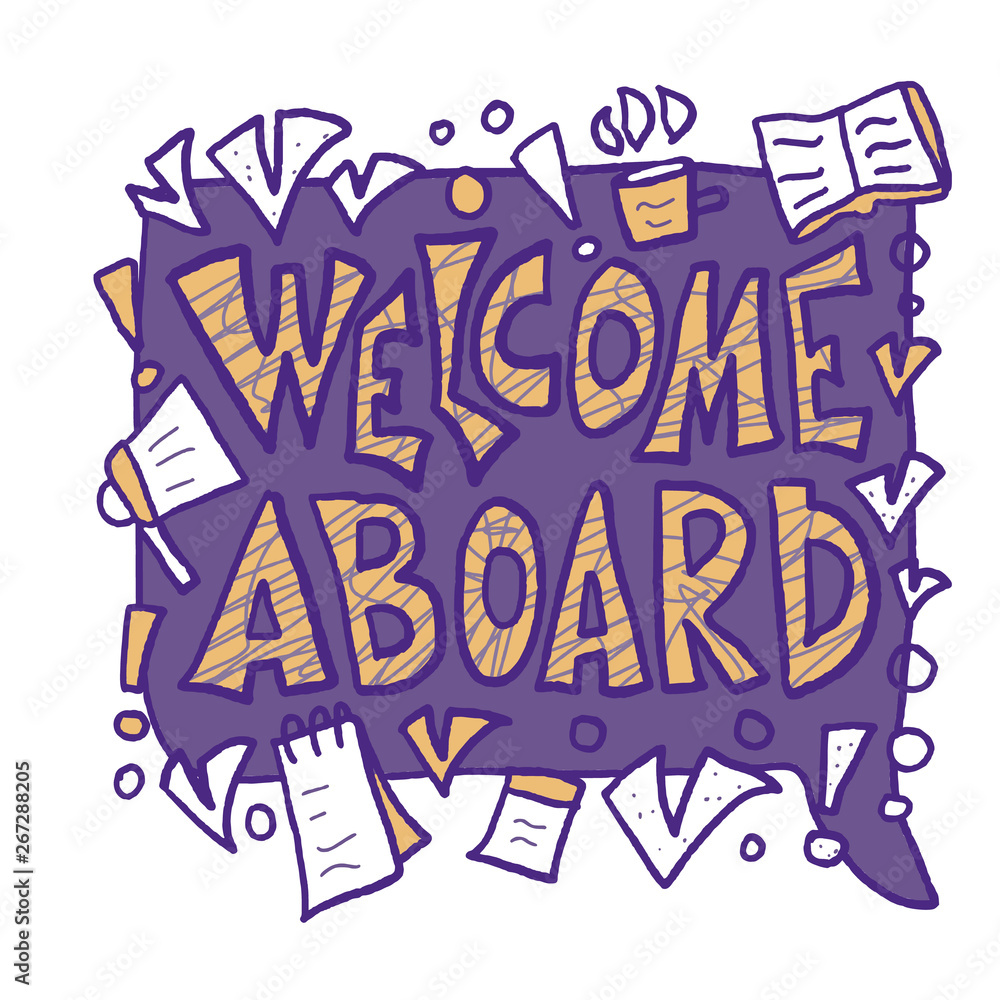 Welcome aboard concept quote. Vector illustration. Stock Vector | Adobe ...