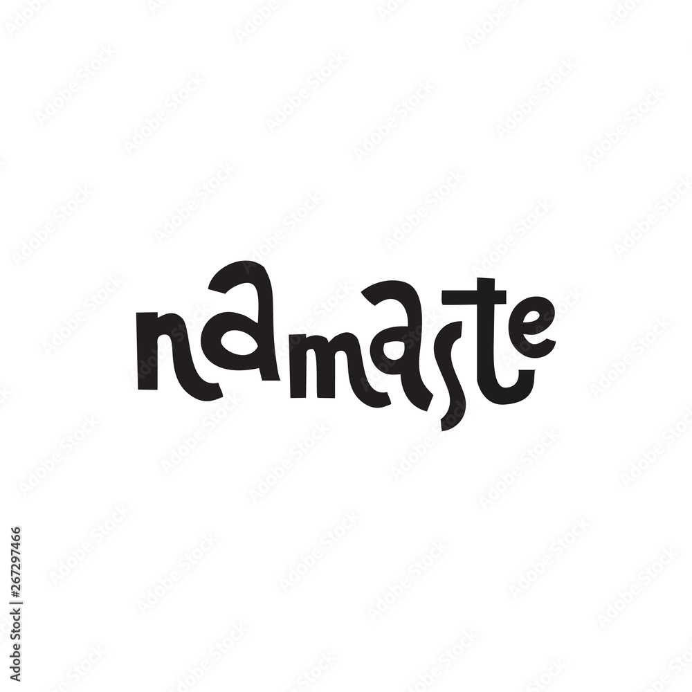 Namaste. Vector yoga illustration with lettering. Yoga, meditation ...
