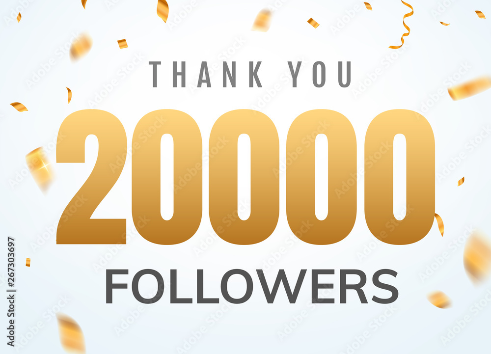 Thank you 20000 followers design template social network number ...