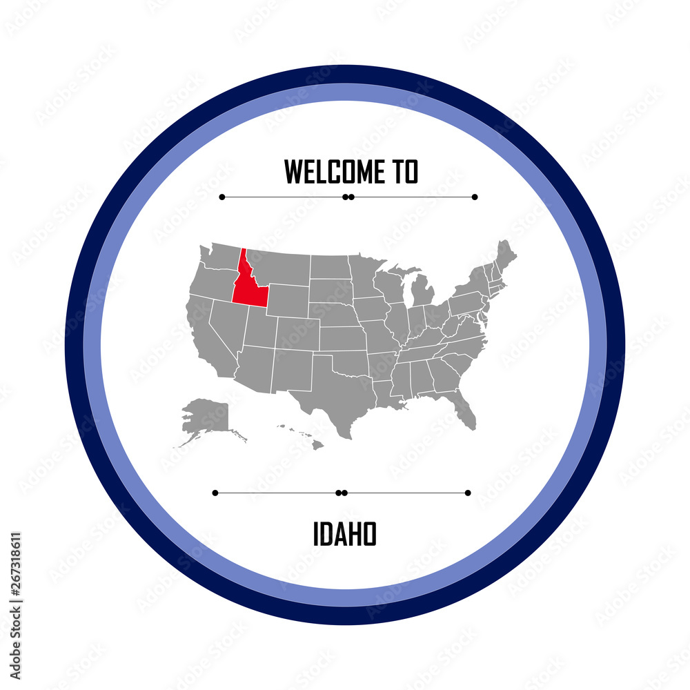 Idaho, Map of united states of america with landmark of Idaho, American ...