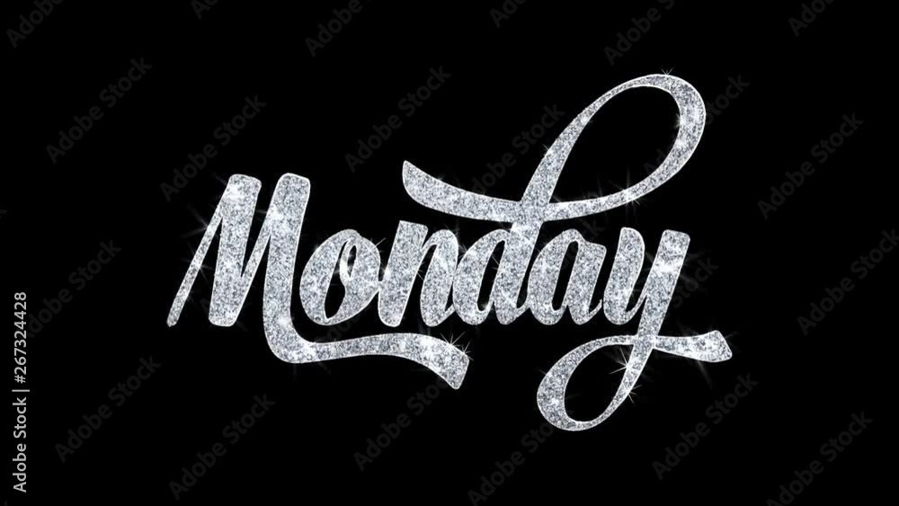 Monday Blinking Text Greetings card Abstract Blinking Sparkle Glitter ...