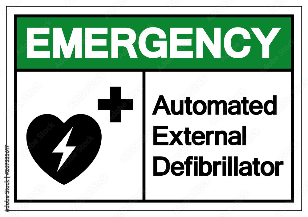 Emergency AED Automated External Defibrillator Symbol Sign, Vector ...