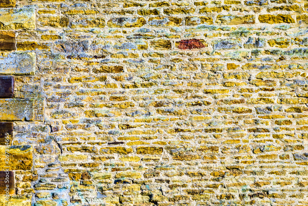 old castle tower brick wall background in uk Stock Photo | Adobe Stock