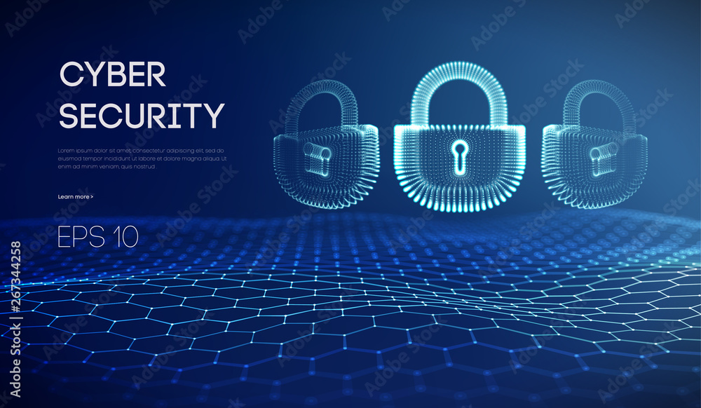 Coputer internet cyber security background. Cyber crime vector ...