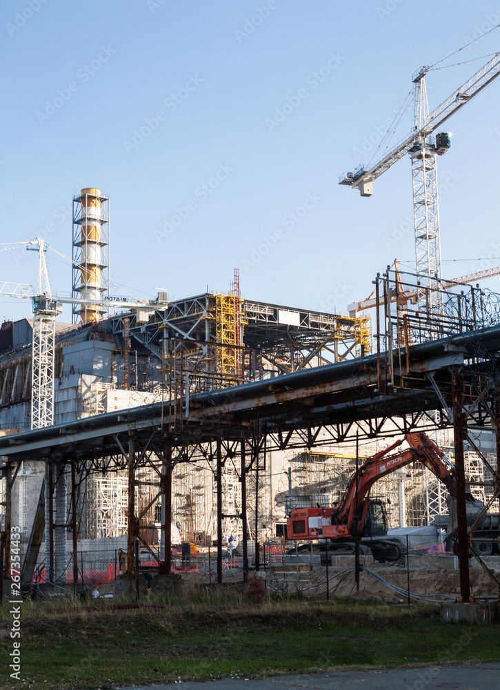 Construction of New Safe Confinement at Chernobyl Stock Photo | Adobe Stock