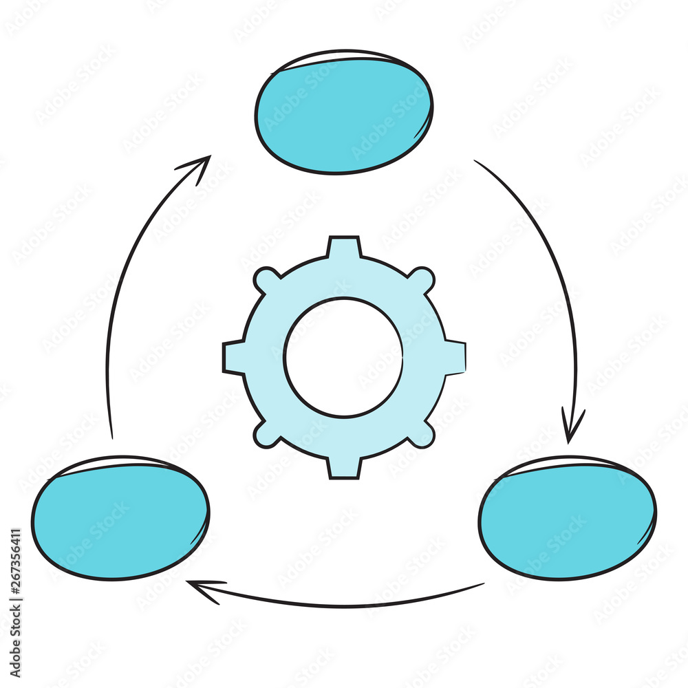 blue hand drawn loop business diagram template Stock Vector | Adobe Stock