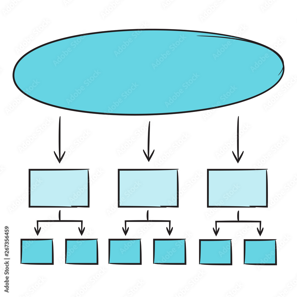 blue hand drawn business diagram template Stock Vector | Adobe Stock
