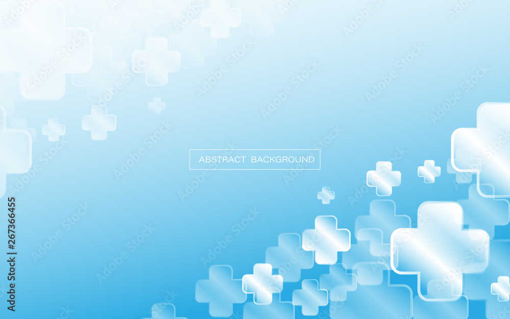 Health care plus shapes with soft blue background. Clinical concept ...